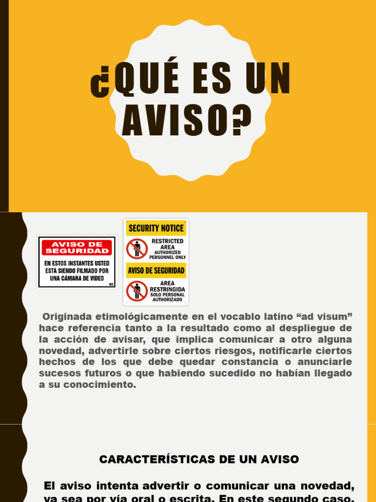 Qué Es Un Aviso | PDF | Desalojo | Producto (Negocio)