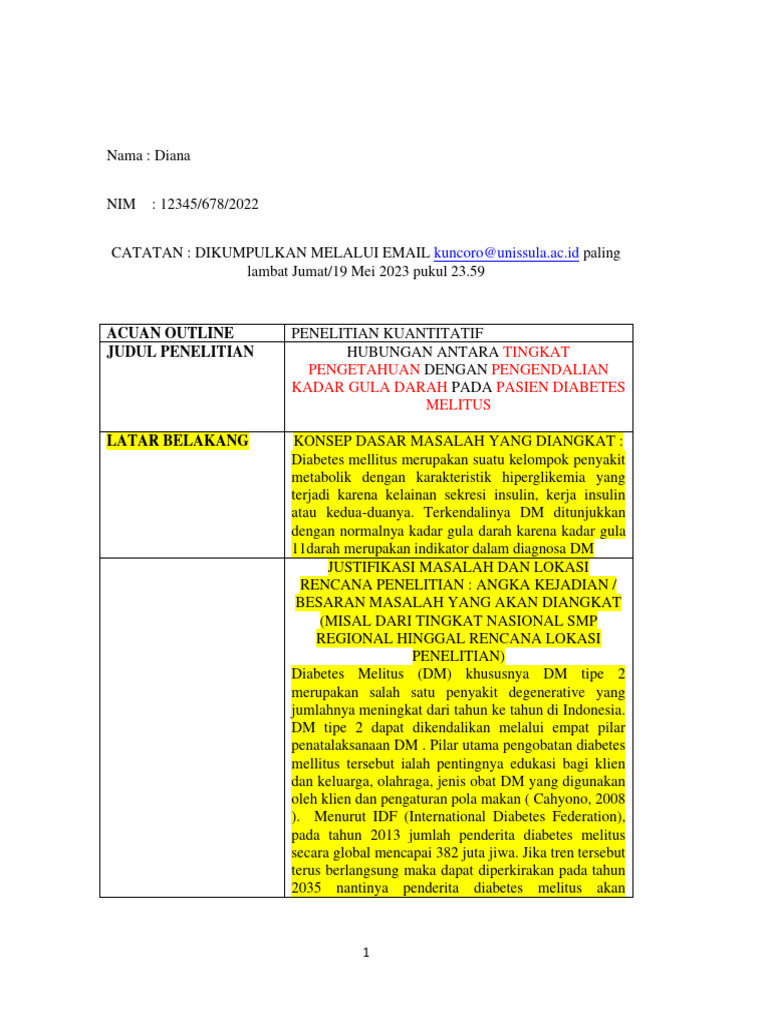 Contoh Outline Skripsi | PDF