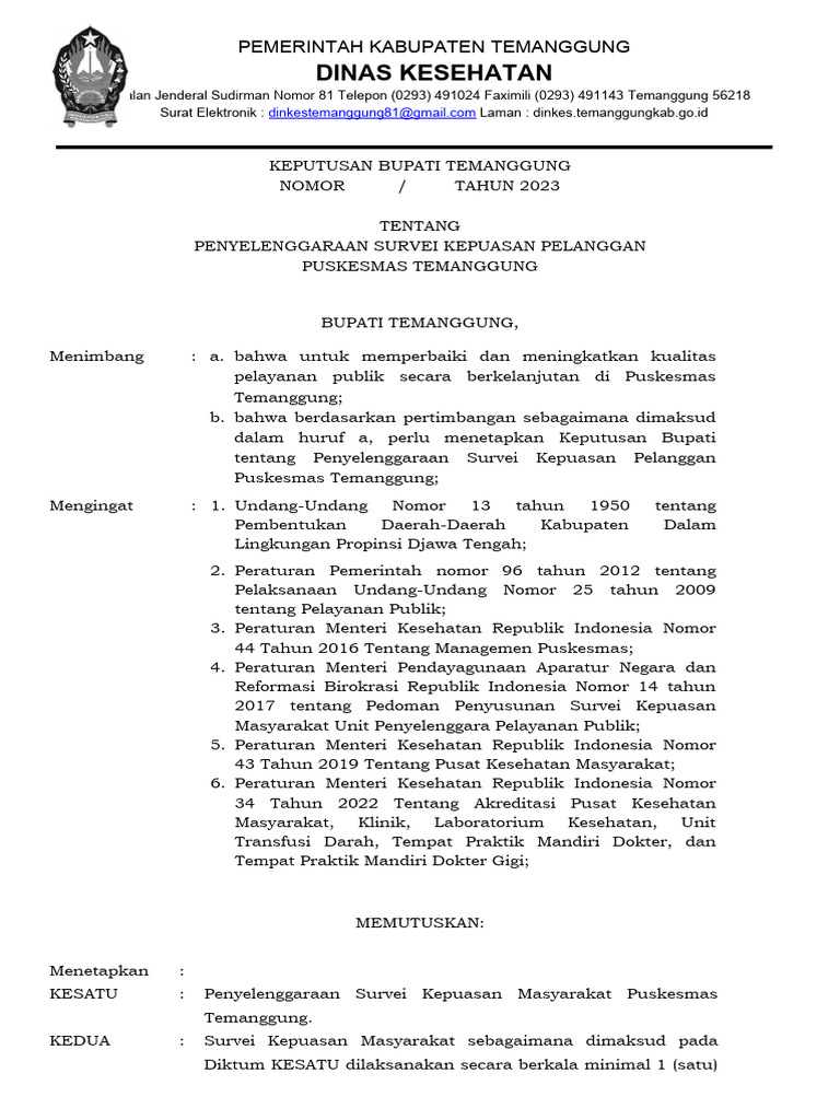 1.3.2.d. SK Penetapan Indikator Kepuasan Pelanggan | PDF
