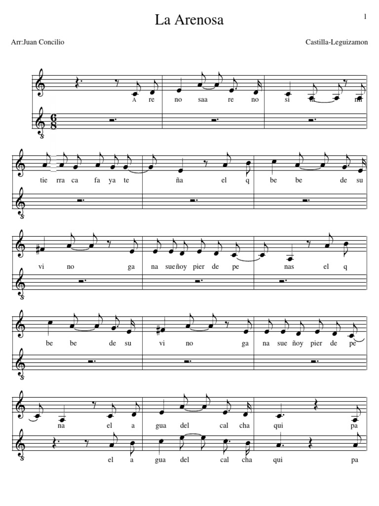 La Arenosa A 2 Voces | PDF