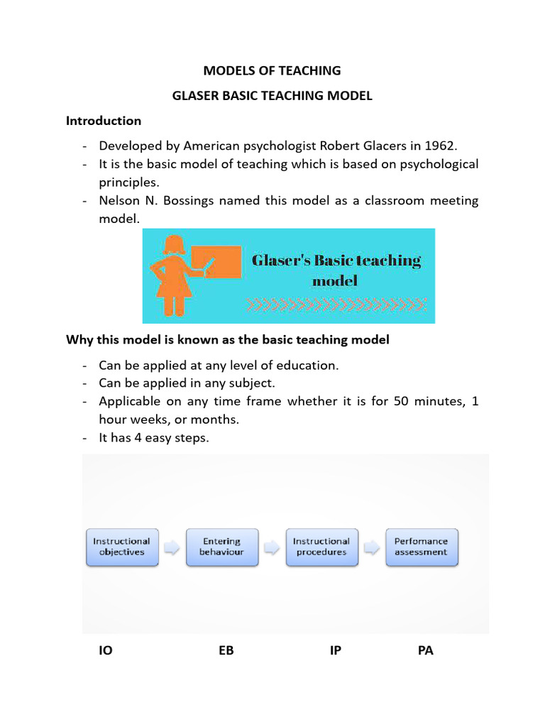 Overview of Teaching Models | PDF | Teachers | Learning