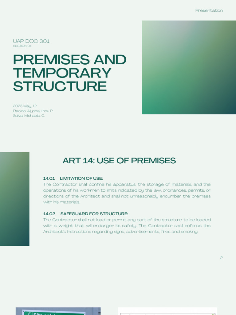 Premises and Temporary Structure | PDF | Elevator | Window