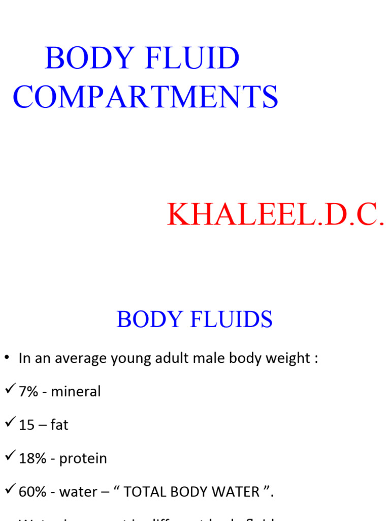 Body Fluid Compartments | PDF | Edema | Dehydration