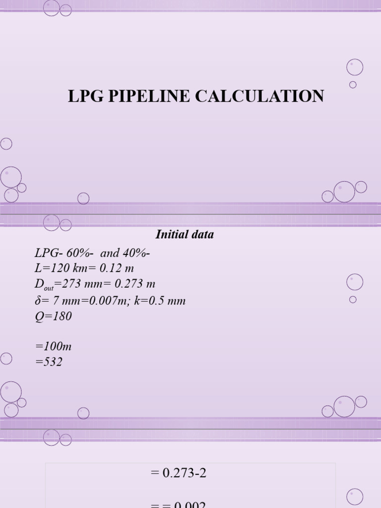 example-LPG Pipeline Calculation | PDF