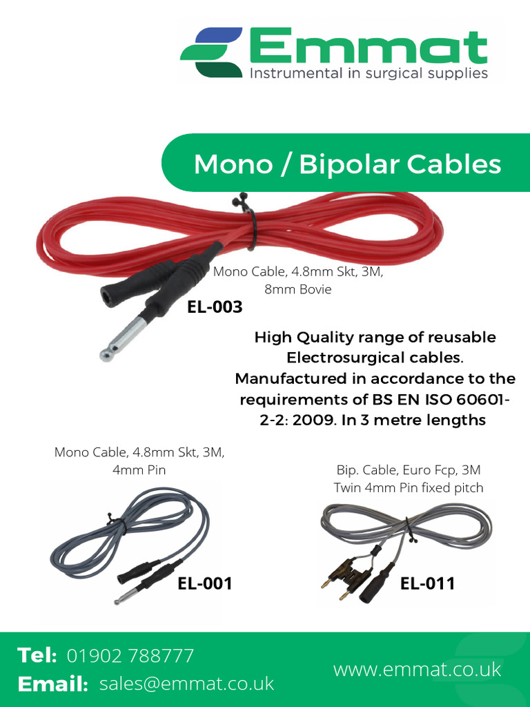 Monopolar and Bipolar Cables Catalogue Original | PDF