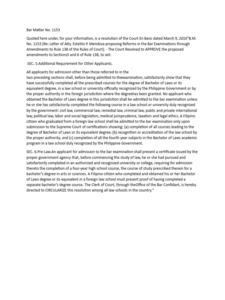 Bar Matter No. 1153 | PDF