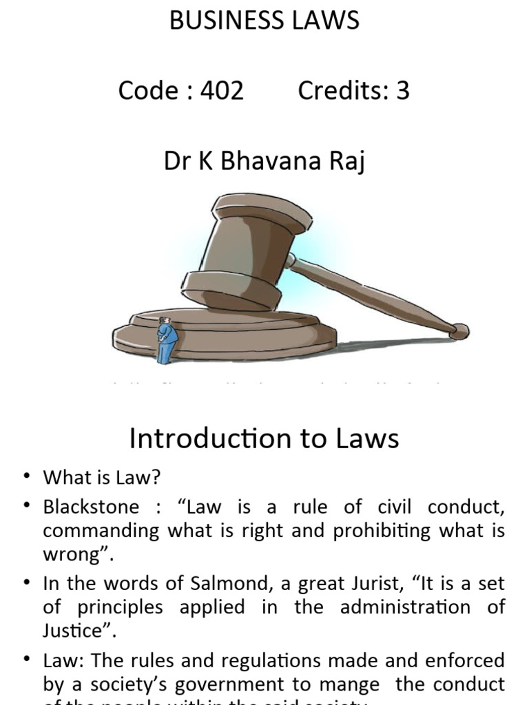 1.business Laws - Unit I - Indian Contract Act, 1872 - Introduction - 1 | PDF | Private Law ...