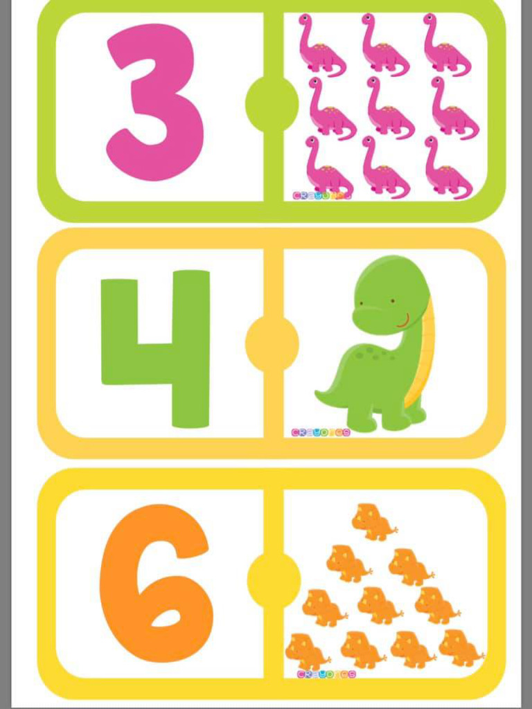 Dominó de Dinosaurios Numérico | PDF