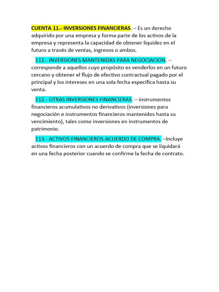 Cuenta 11 | PDF | Inversiones | Crédito