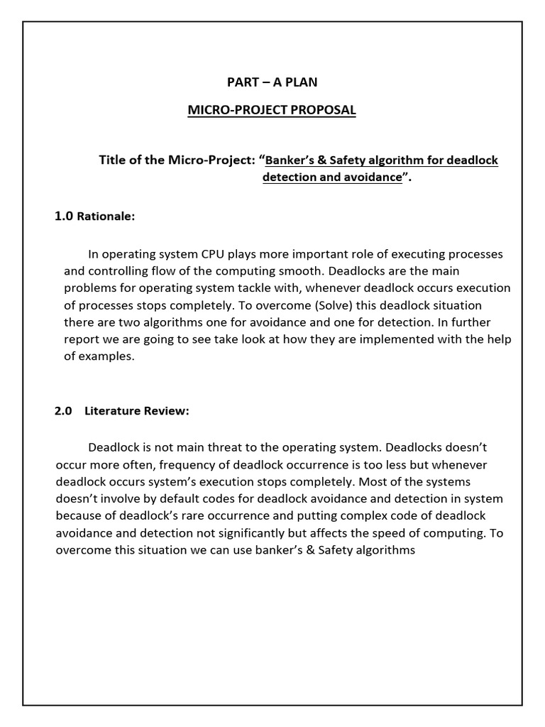 Bankers Safety Algorithmproposal Pdf Algorithms Operating System