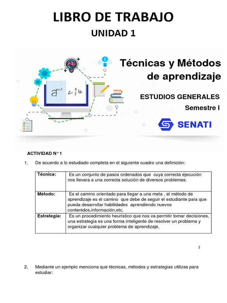Tarea Tecnicas y Metodos | PDF | Aprendizaje | Habilidades de estudio