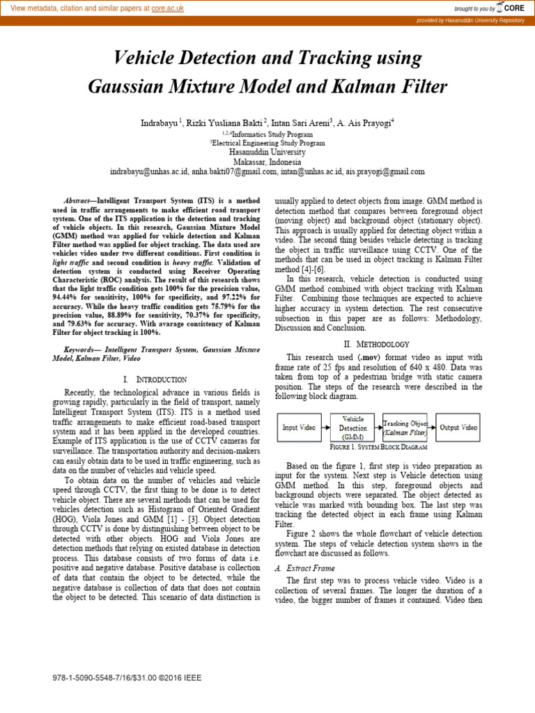 Gmm Background Extraction Pdf Sensitivity And Specificity Image Segmentation