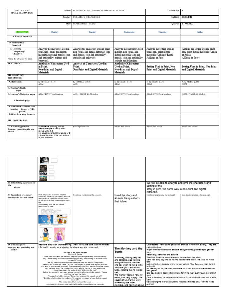 English 6 DLL Quarter 1 Week 3 | PDF | Robot | Robotics