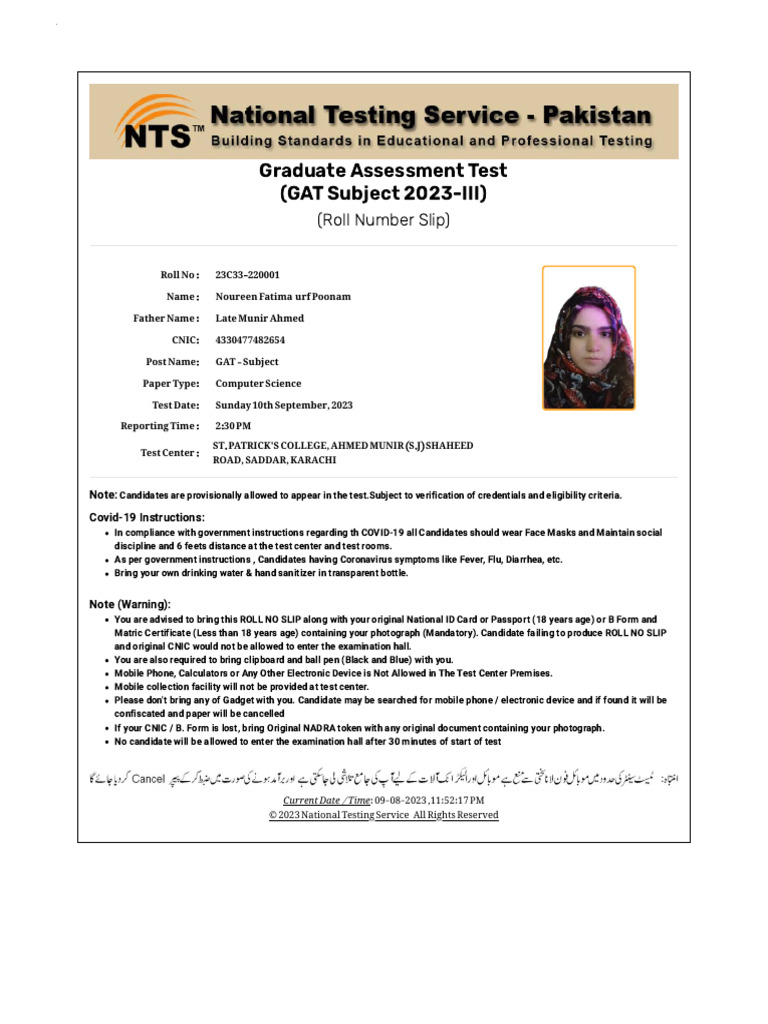 NTS - Candidate (Portal) | PDF