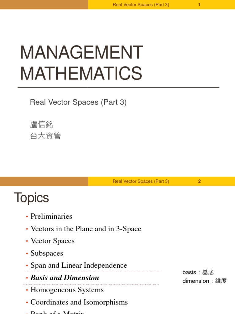 Ch03 - Part3 - RealVector v2 (40) - Done | PDF | Basis (Linear Algebra) | Vector Space