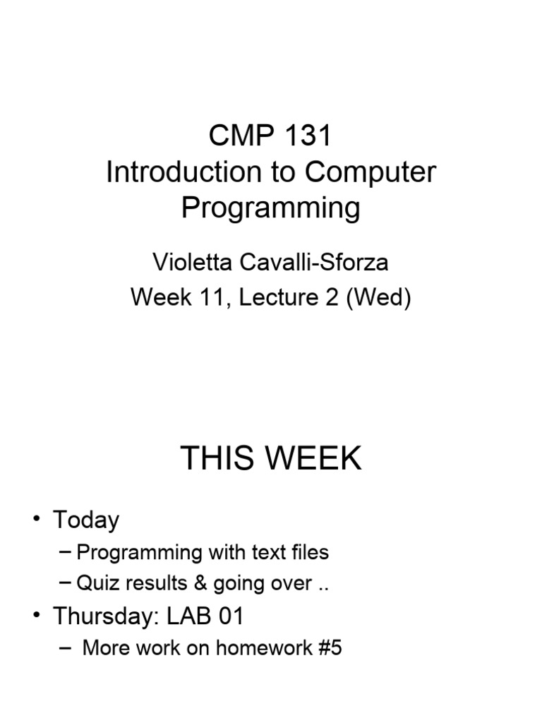 Week11 2+12 | Download Free PDF | Control Flow | Input/Output