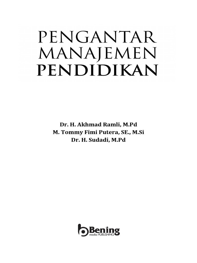 Pengantar Manajemen Pendidikan | PDF