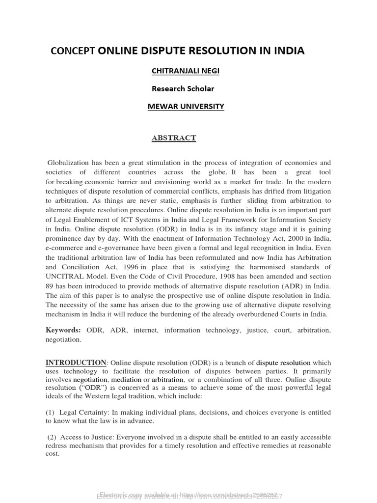 ADR Research Paper | PDF | Alternative Dispute Resolution | Mediation