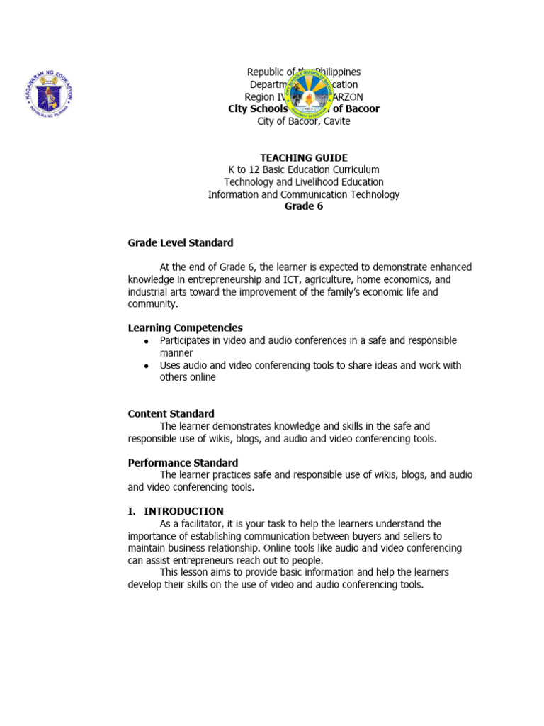 TLE 6 (ICT-Week4 TG) | PDF | Videotelephony | Internet
