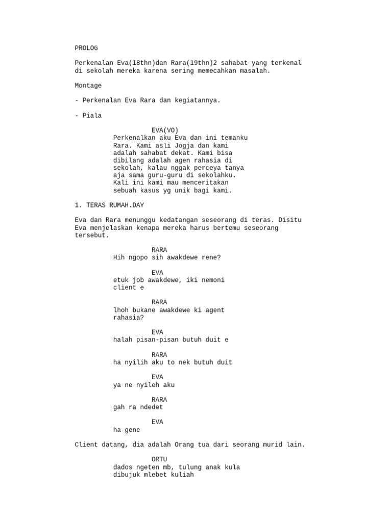 Contoh Naskah Film Pendek | PDF