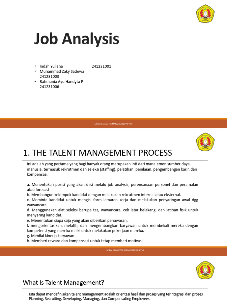 2.1. Presentasi Kel 1 - Job Analysis | PDF