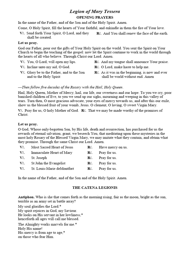 Legion of Mary Tessera en | PDF | Mary, Mother Of Jesus | Prayer