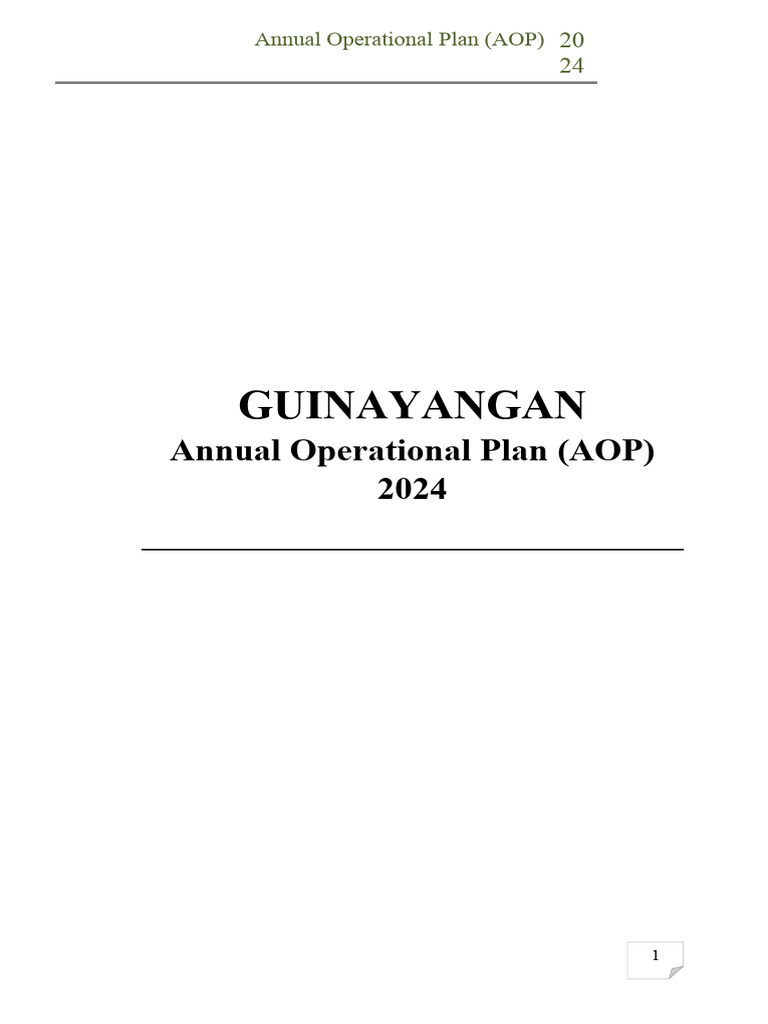 Guinayangan AOP 2024: Health Strategies | PDF | Maternal Death | Non ...