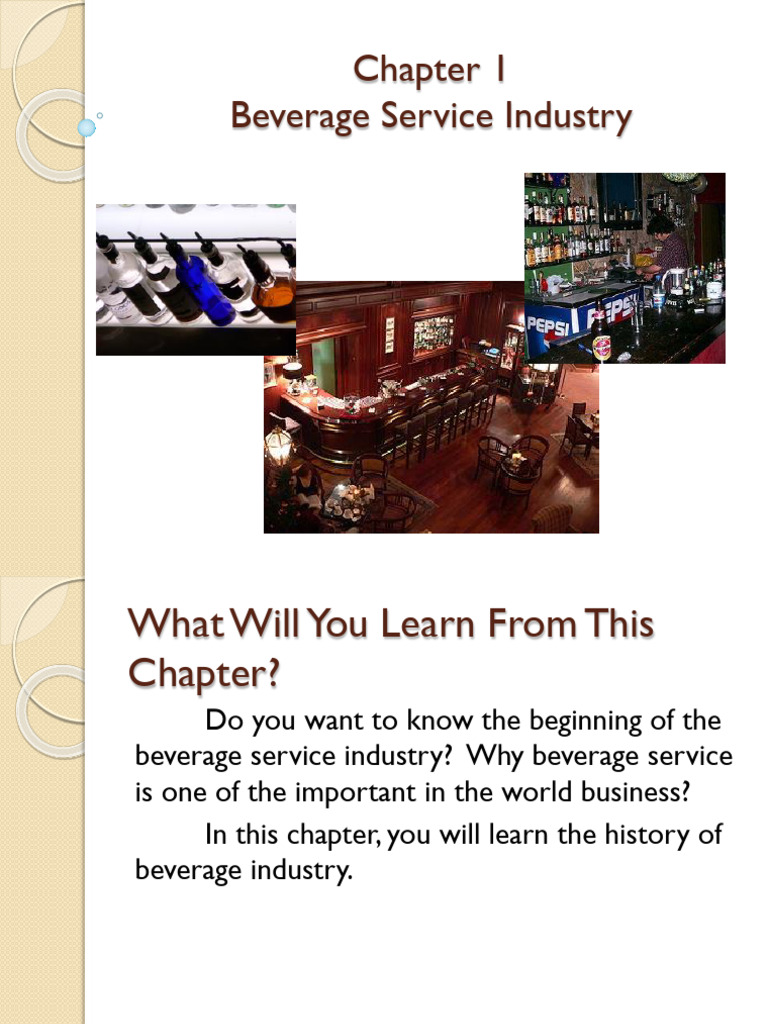 Chapter-1-Beverage Service Industry | PDF | Bar (Establishment) | San Miguel Corporation