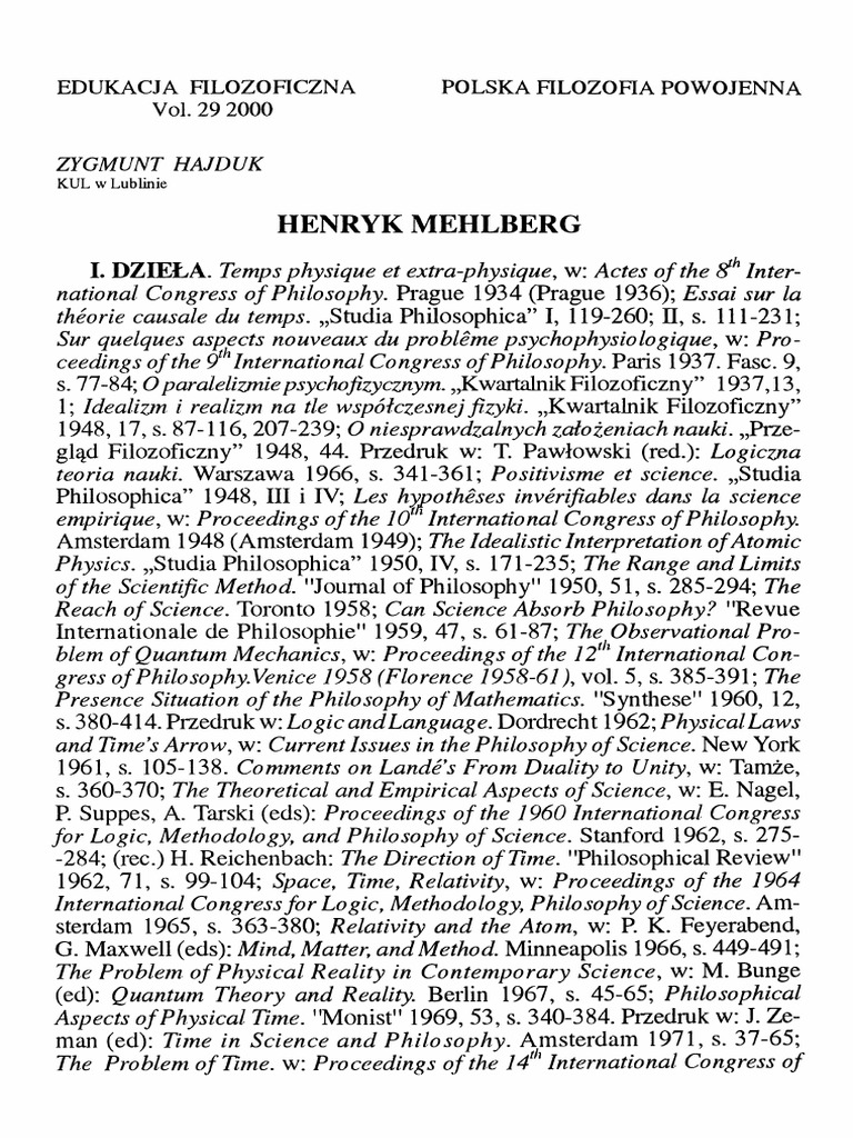 Henryk Mehlberg - Opracował Z Hajduk | PDF