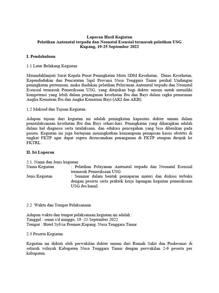 Contoh - Laporan - Kegiatan USG | PDF
