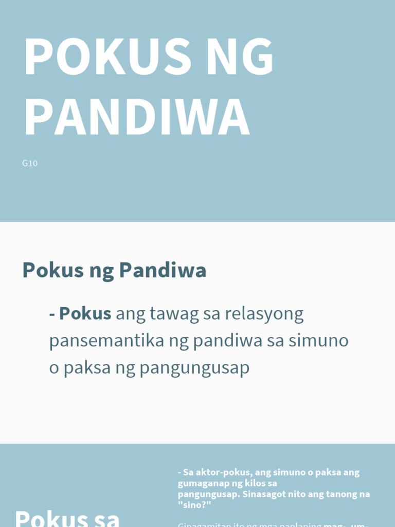 Pokus NG Pandiwa | PDF