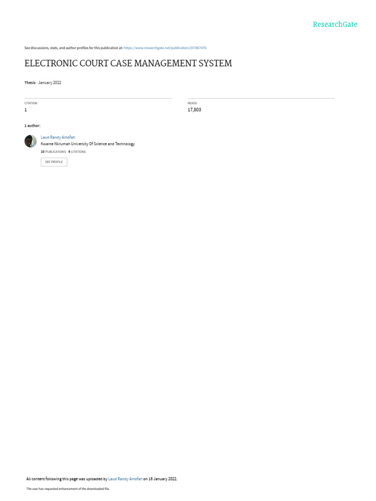 Electronic Court Case Management System | PDF | World Wide Web ...