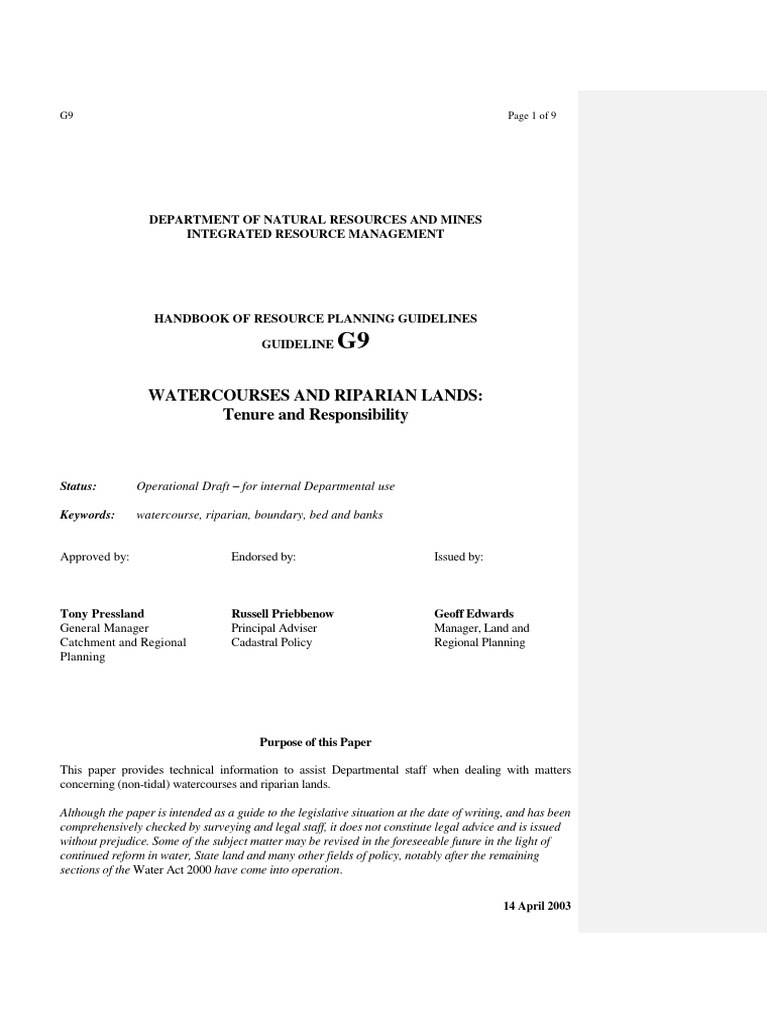 G9 Tenureinwatercourses | PDF | River | Stream