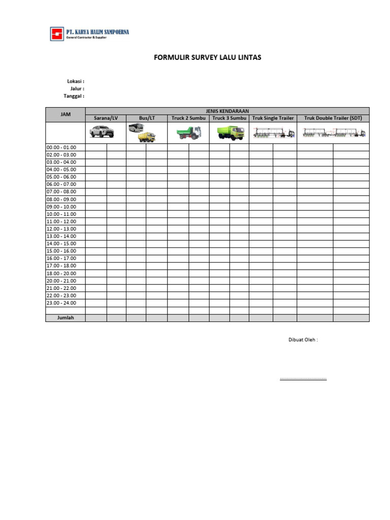 Survey Form for Truck Traffic | PDF