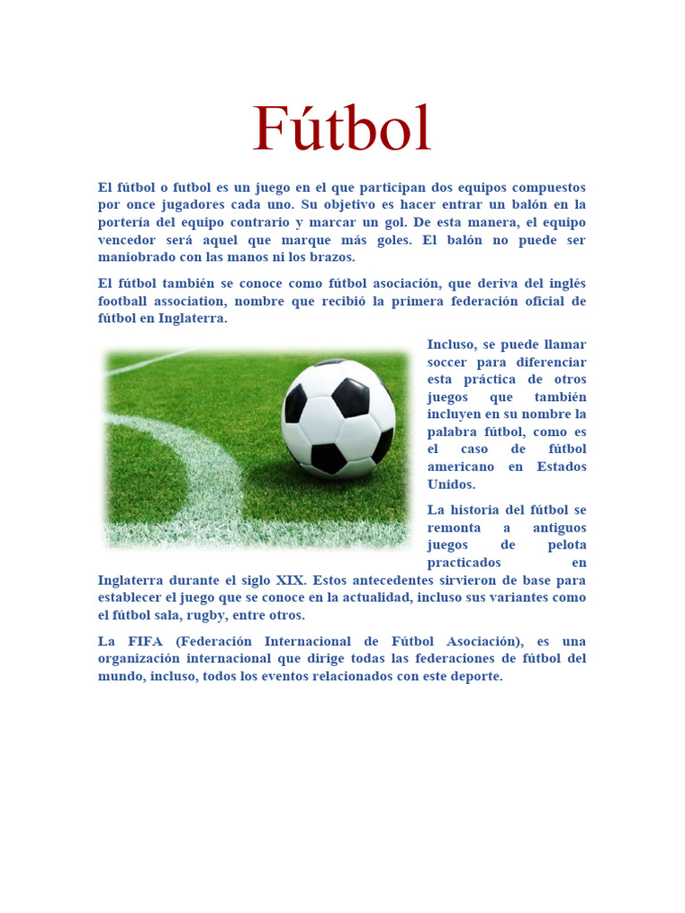 Fútbol | PDF | Asociación de Futbol | Deportes atléticos