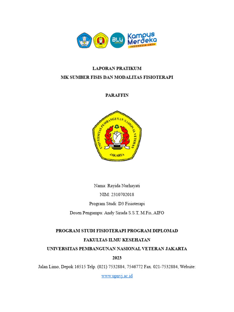 Pratikum Terapi Paraffin Fisioterapi | PDF | Sains & Matematika