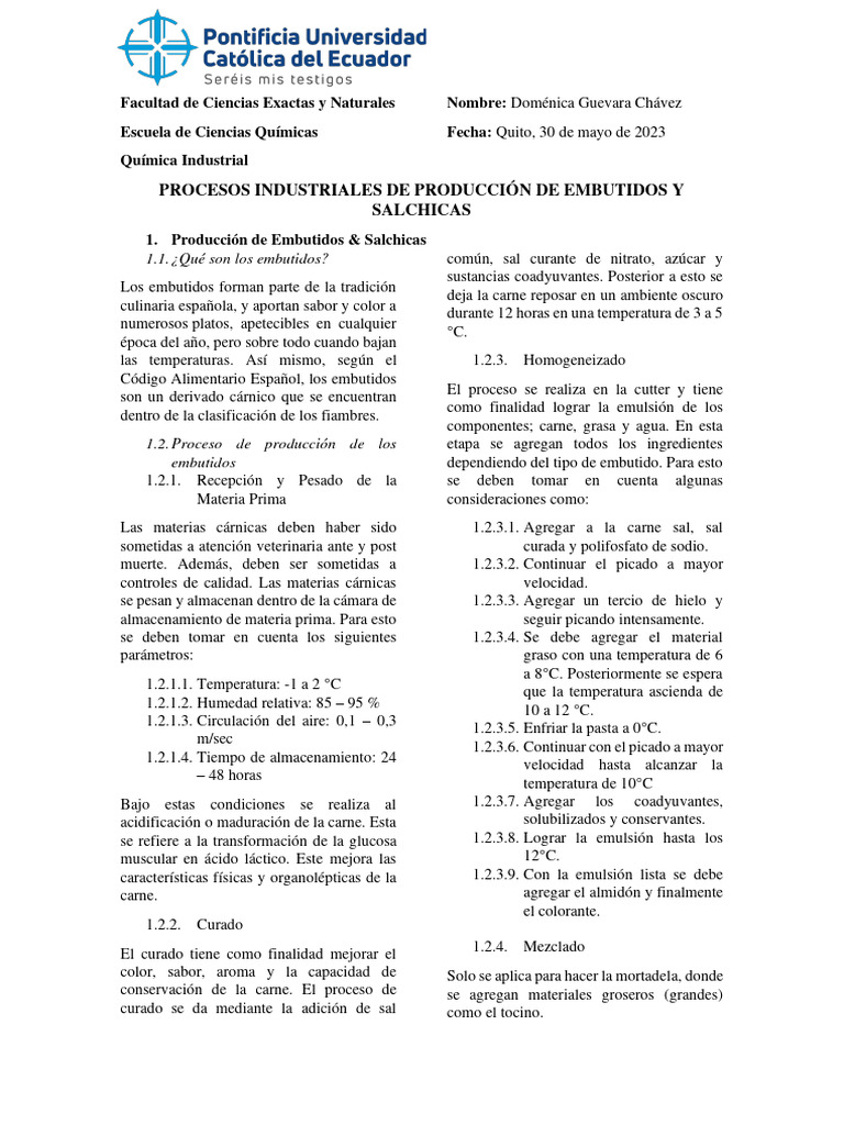 Procesos Industriales de Producción de Embutidos y Salchicas Guevara ... Procesos Industriales de Producción de Embutidos y Salchicas Guevara ...