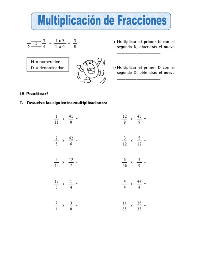 FICHA Multiplicacion-de-Fracciones | PDF