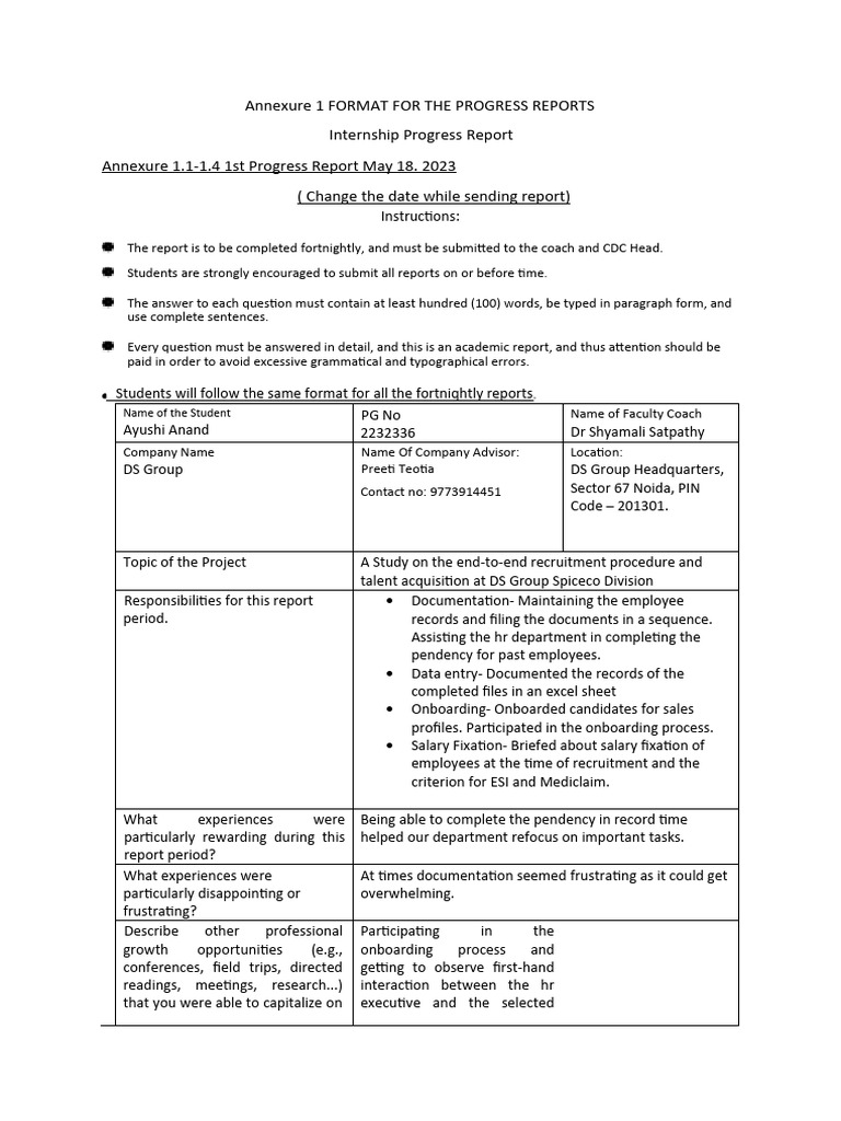 SIP Progress Report | PDF | Cognition | Cognitive Science