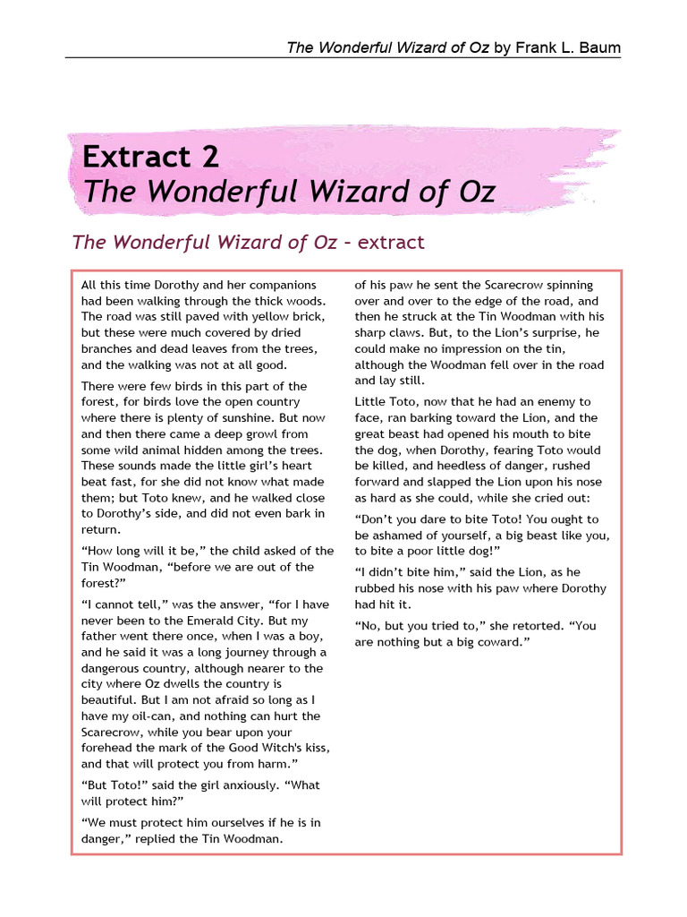 02.05 The Wonderful Wizard of Oz | PDF | The Wonderful Wizard Of Oz ...