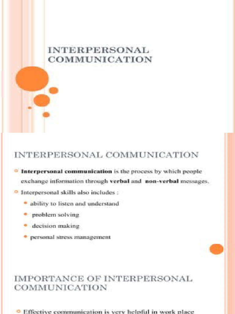 Interpersonal Communication | PDF