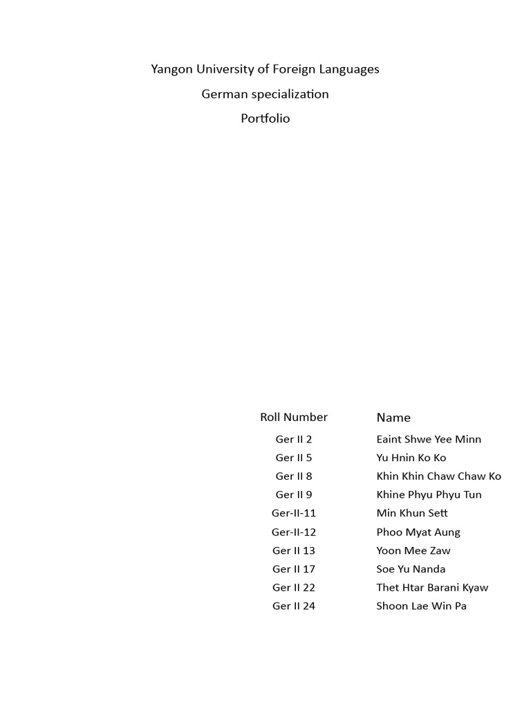 Yangon University of Foreign Languages | PDF