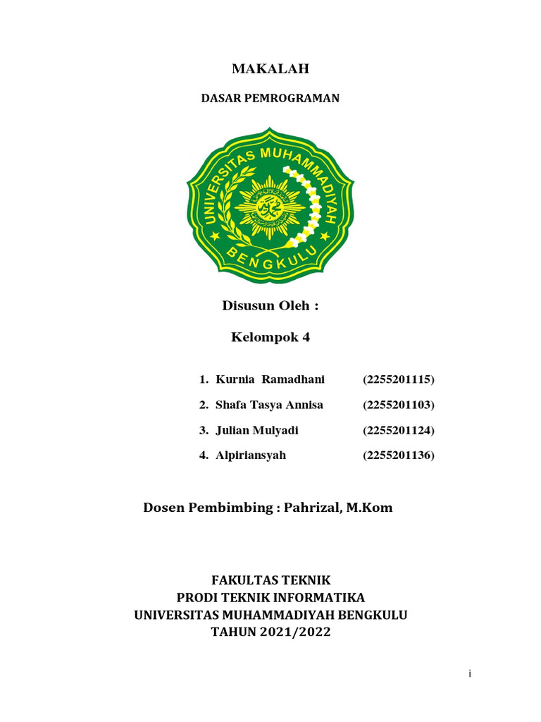 Dasar Pemrograman Tugas Kelompok | PDF