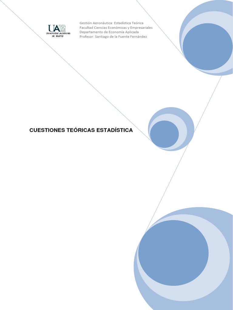 Cuestiones Teoricas de Estadistica | PDF | Estimador | Error medio cuadrado