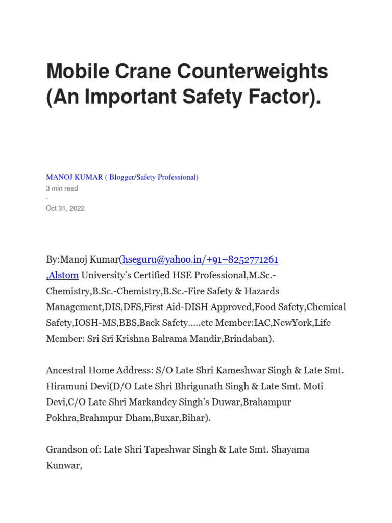 Alstom-Mobile Crane Counterweights. | PDF | Crane (Machine)