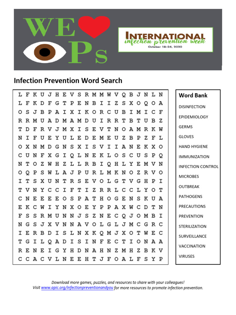 Infection Prevention Word Search | PDF