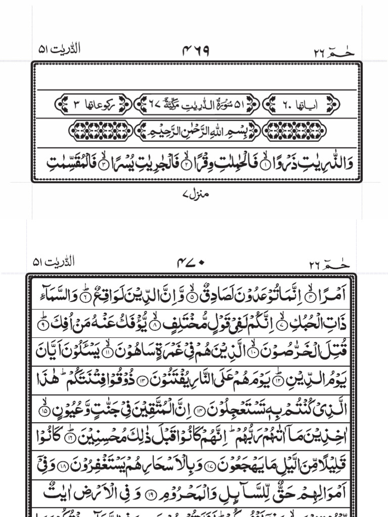 51 Surah Adh Dhariyat | PDF