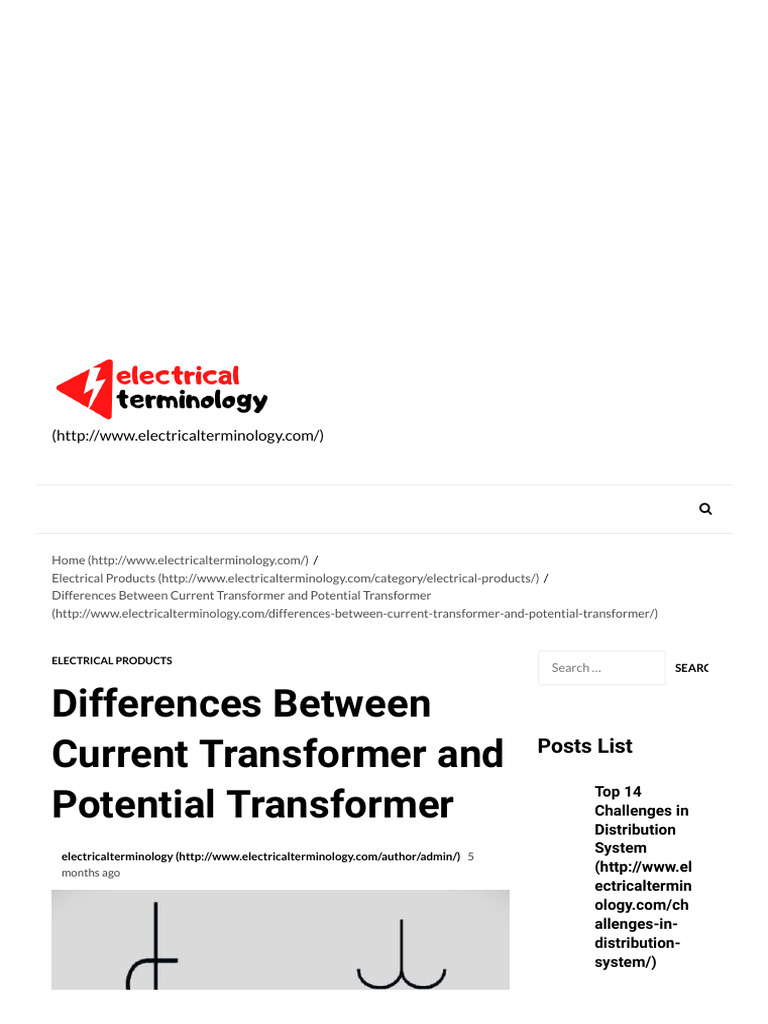 Differences Between Current Transformer and Potential Transformer | PDF