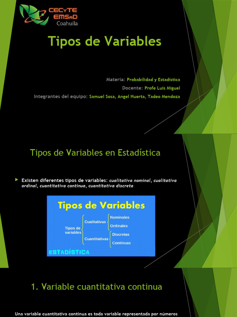 Tipos de Variables | PDF