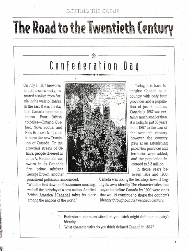 Canada’s Confederation: 1867 Overview | PDF | Canada | Provinces And ...